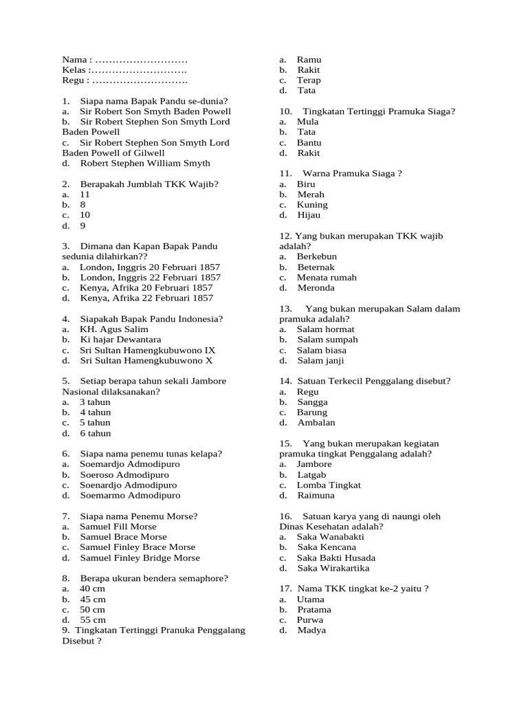 Bank Soal LT 1 | PDF