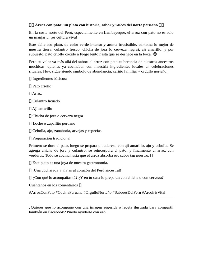 Arroz Con Pato | PDF | Cilantro | Alimentos