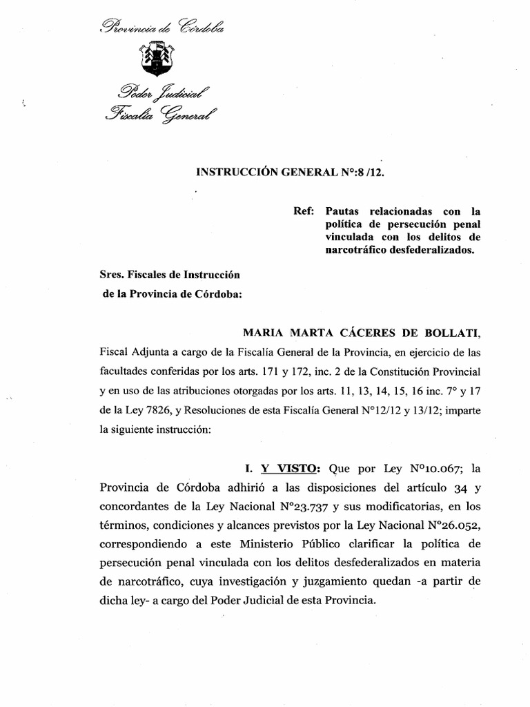 Instruccion General 8 2012 | PDF