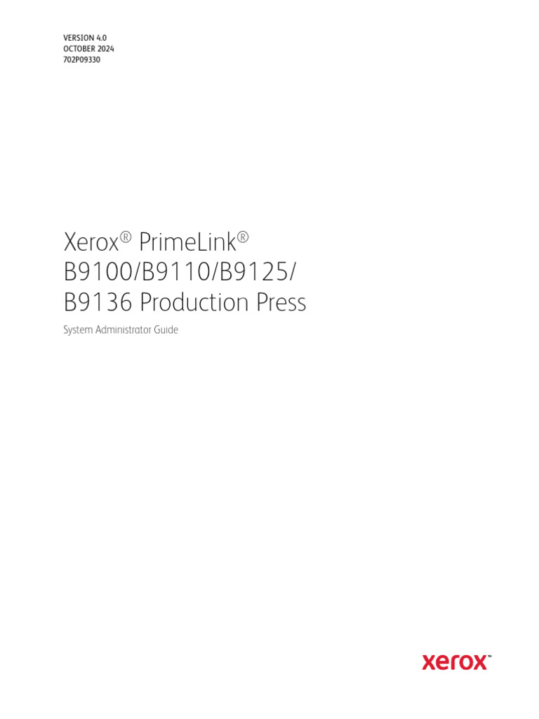 Xerox - PrimeLink - B9100 - B9110 - B9125 - Production - Press - Sag ...