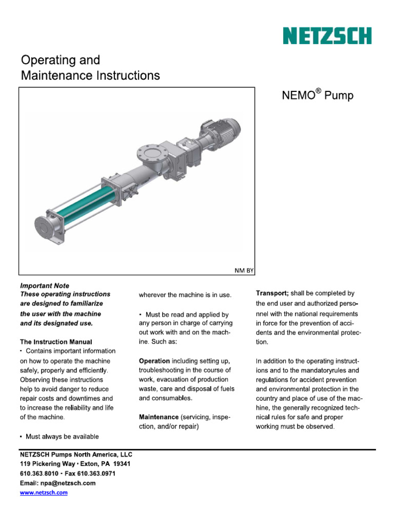 Netzsch - Bomba Dosadora Nemo | PDF