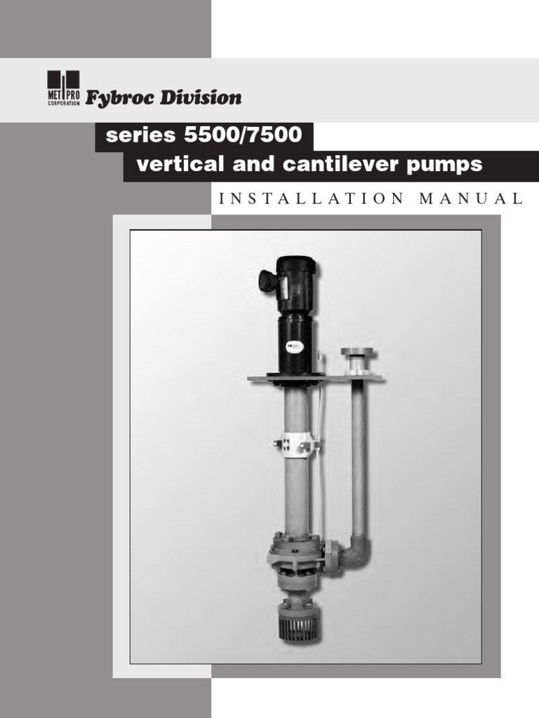 Fybroc Pump Installation Manual | PDF | Pump | Bearing (Mechanical)