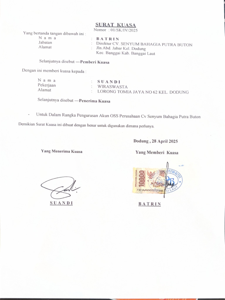 Surat Kuasa | PDF