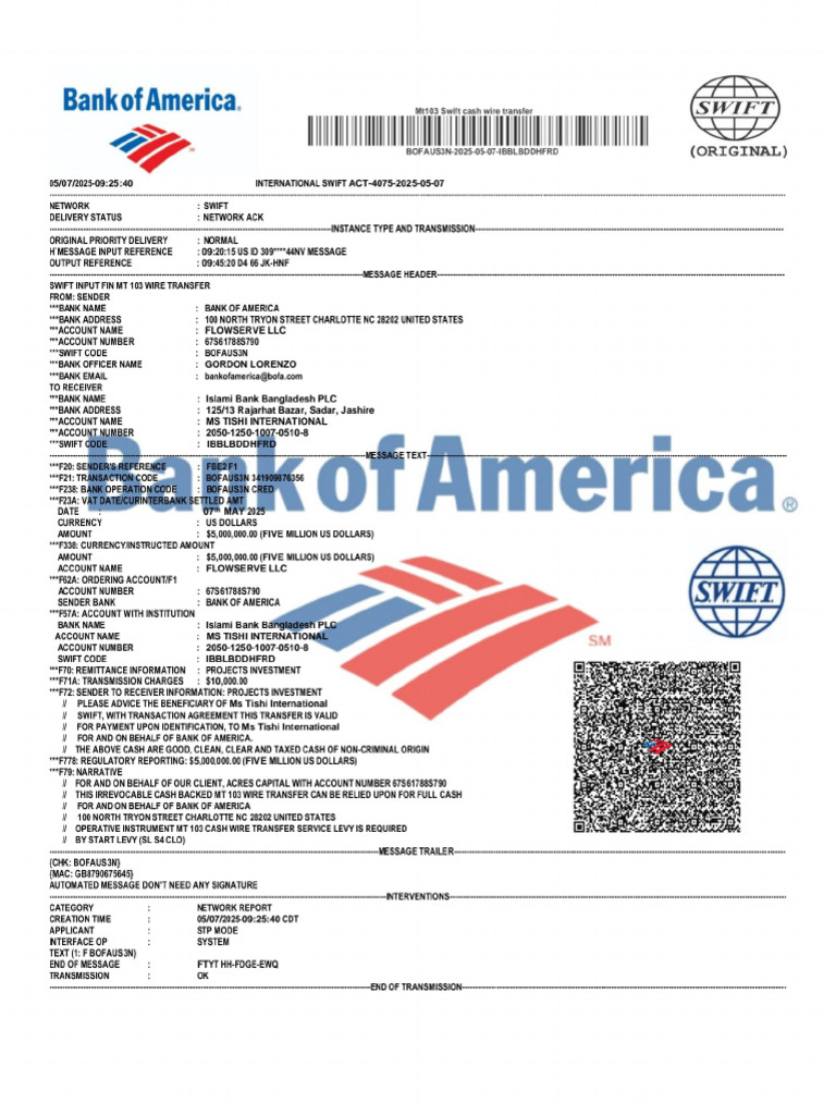 Ms Tishi International Swift Copies. | PDF