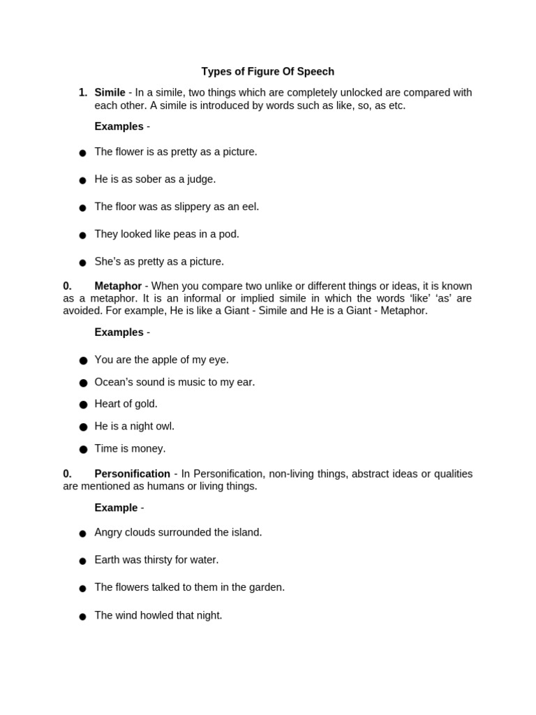 Types of Figure of Speech | PDF | A Tale Of Two Cities
