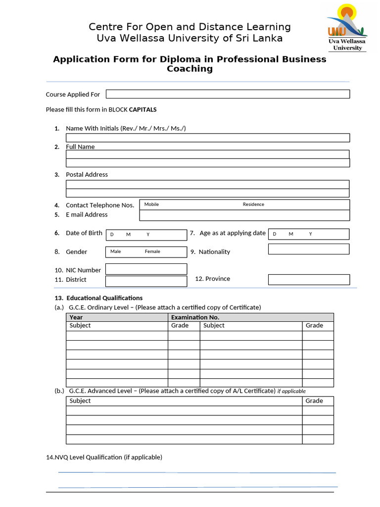 Updated Application Form 1 | PDF | Educational Stages | Qualifications