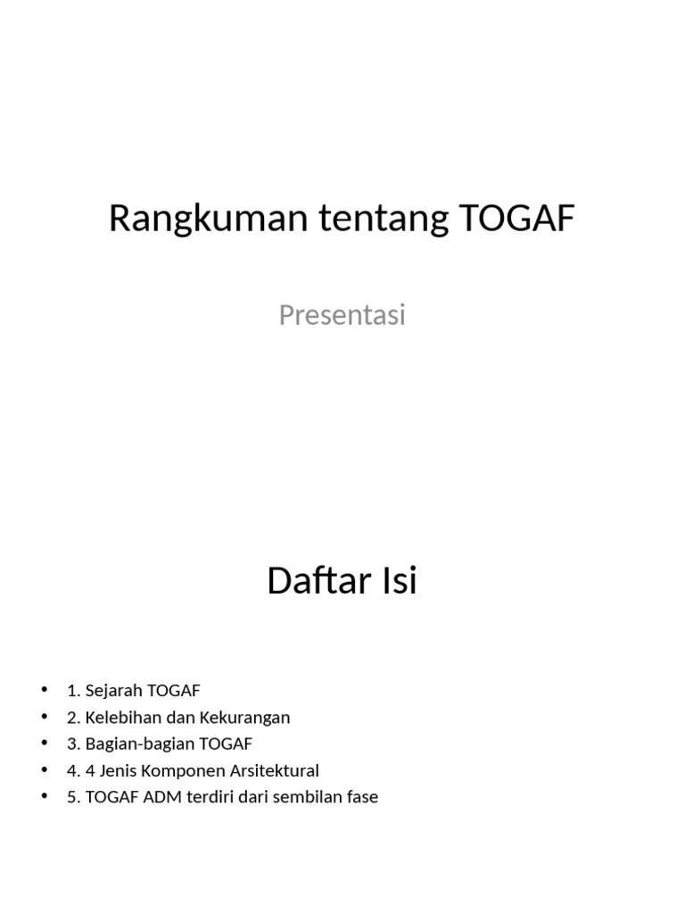 Rangkuman TOGAF PPT | PDF