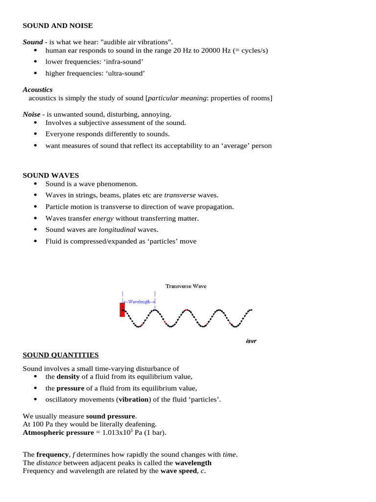 Understanding Sound and Noise Dynamics | PDF