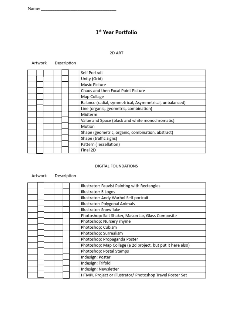 1st Year 2D Art & Digital Portfolio | PDF