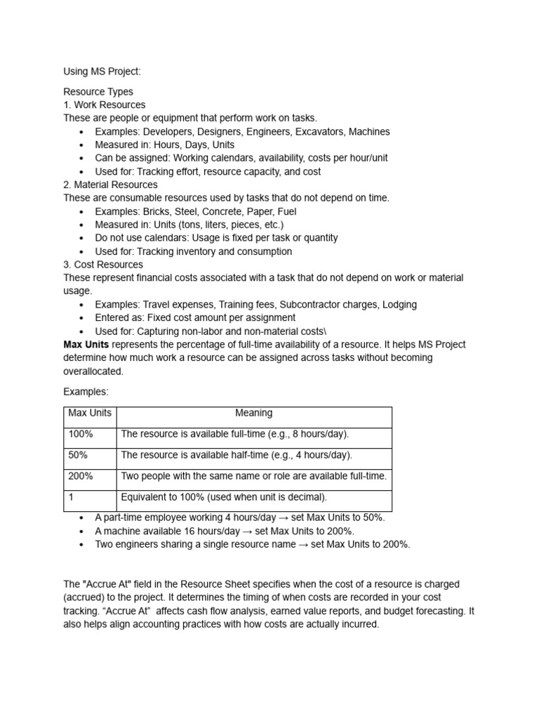 MS Project Resource Management Guide | PDF | Business