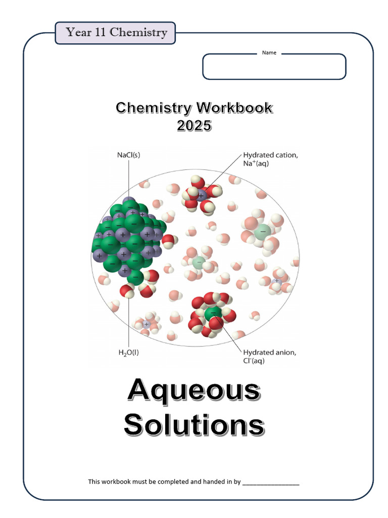 WBK 16B. Aqueous Solutions | PDF | Precipitation (Chemistry) | Salt ...
