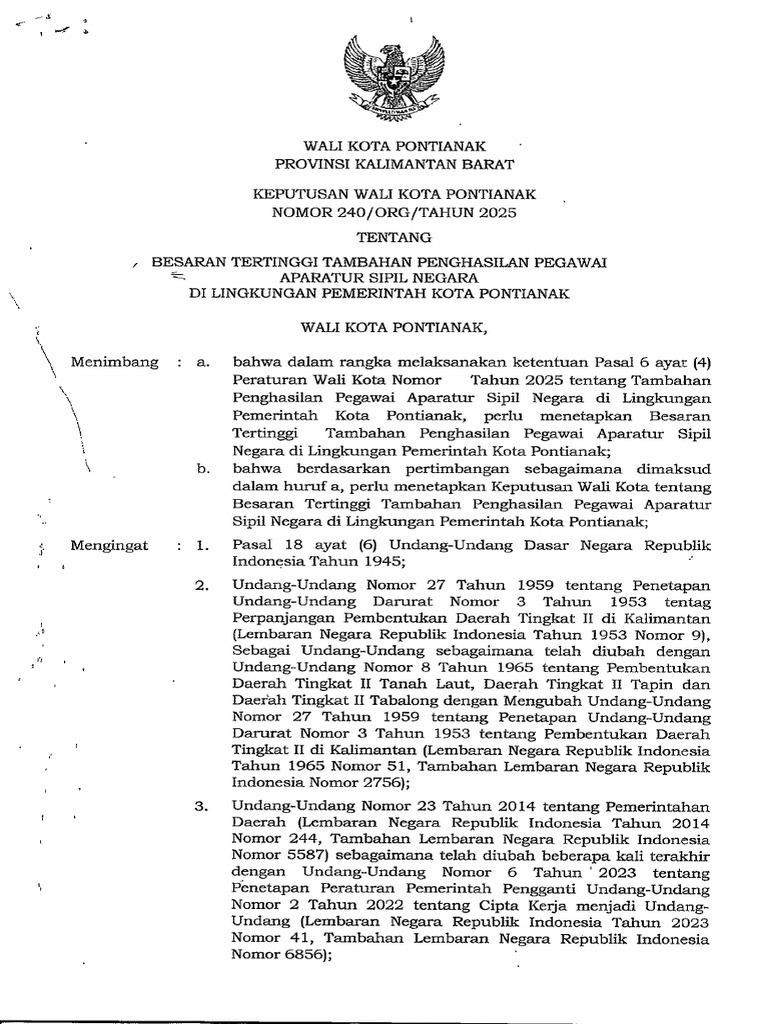 SK 240 TTG Besaran TPP | PDF