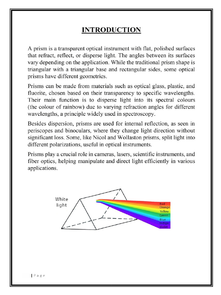 Dependence of The Angle of Deviation On The Angle of Incidence, Using A ...