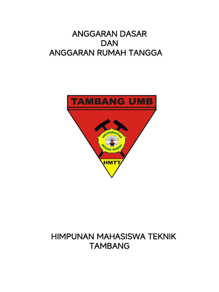 Anggaran Dasar HMTT UMB 2021 | PDF
