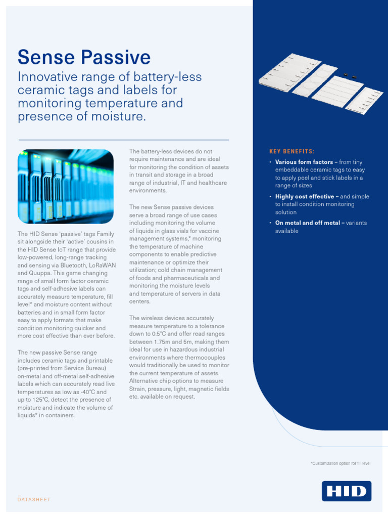 Idt Rfid Il Sense - Passive Tags Ds en | PDF | Radio Frequency ...
