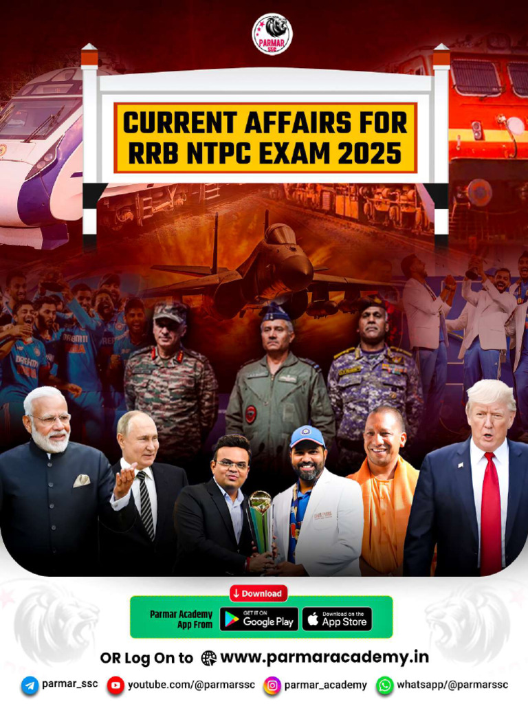 CURRENT AFFAIRS FOR RRB NTPC 2025 HINDI VERSION BY PARMAR SSC Compressed | PDF