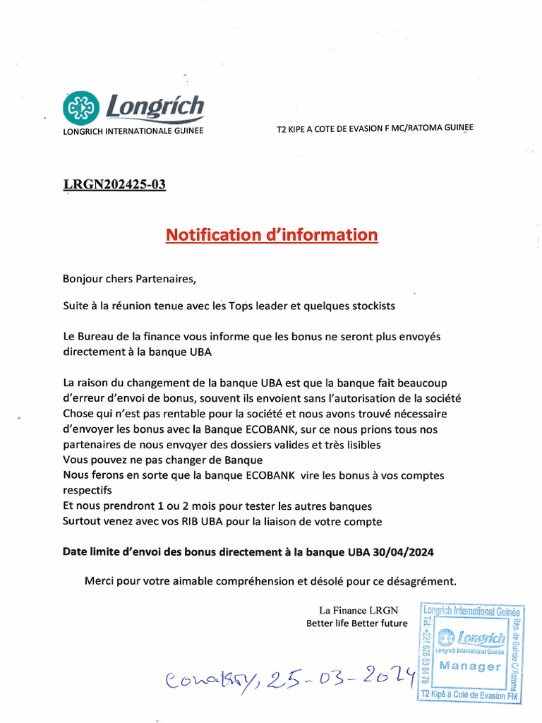 Annonce Pour La Banque | PDF