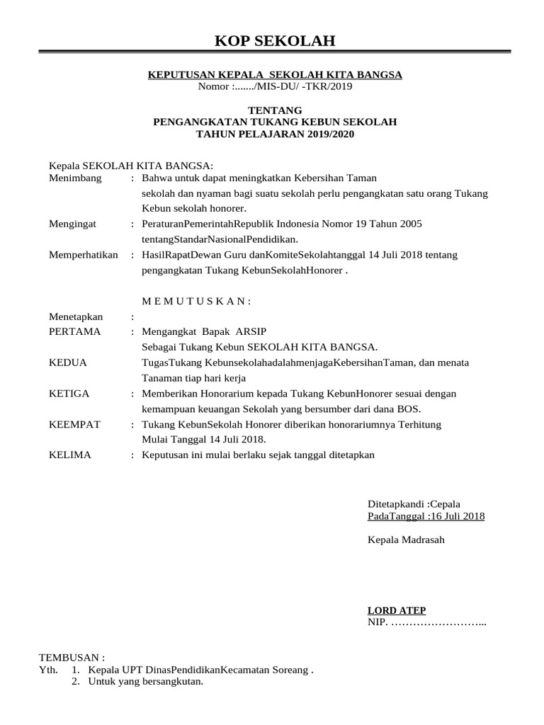 SK Tukang Kebun | PDF