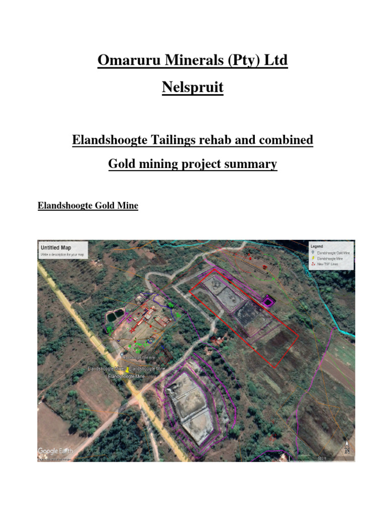 Elandhoogte Tailing Dumps An Combined Mining Project Summary | PDF | Mining | Minerals