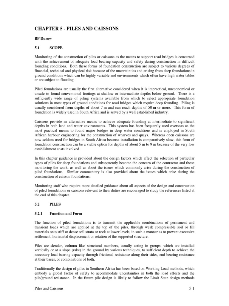 Pile and Caisson Foundation Guidelines | PDF | Deep Foundation ...