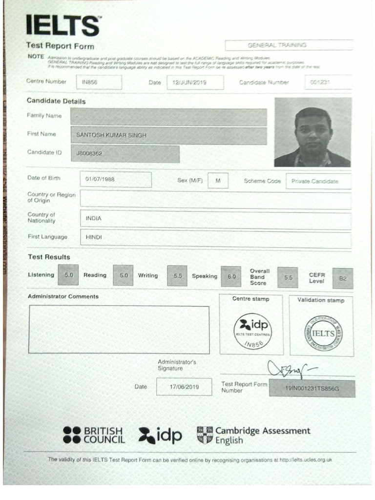 Ielts Certificate | PDF