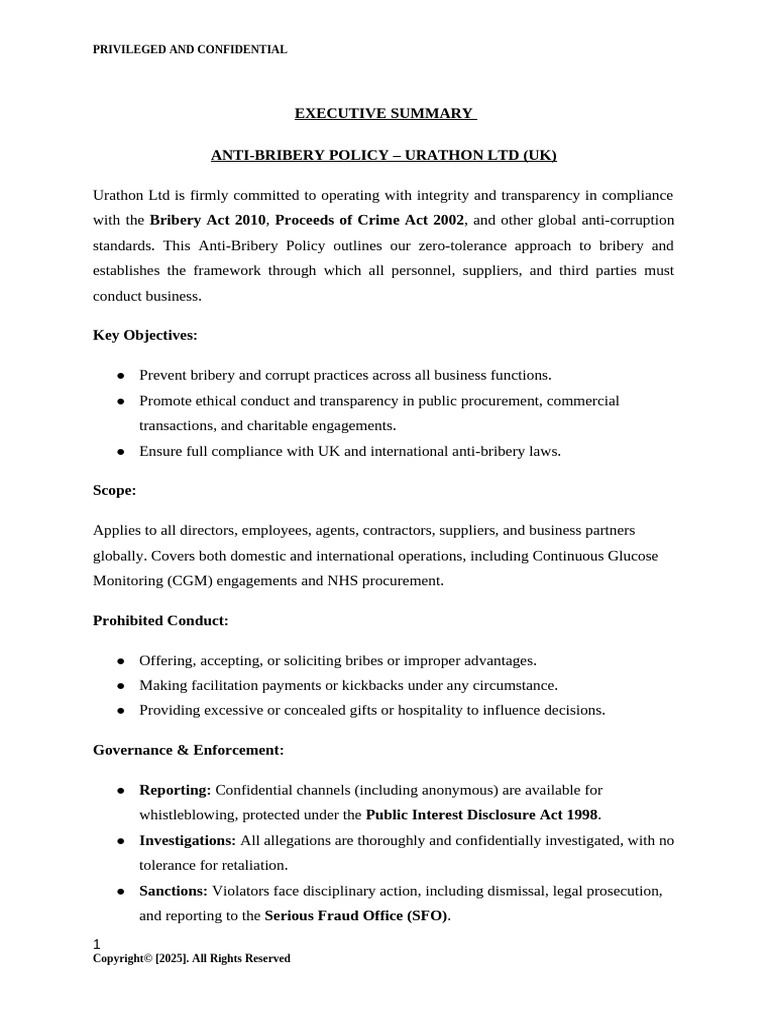 4.2 Anti-Bribery Policy | PDF | Bribery | Corruption