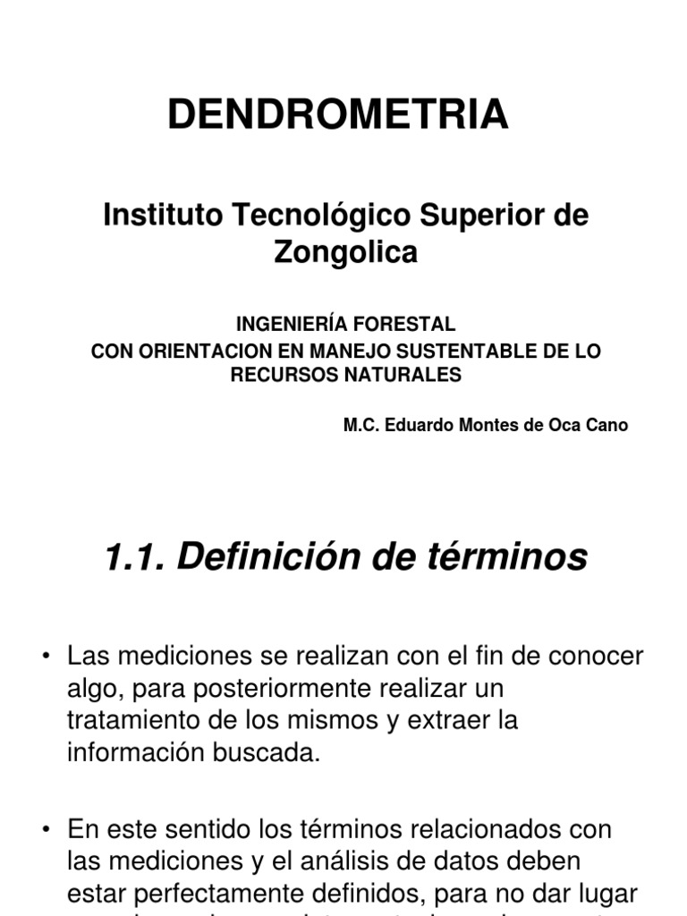Introducción a la Dendrometría Forestal | PDF | Nivel de medida | Medición