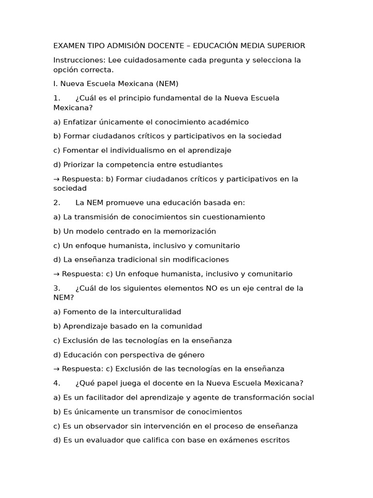 Examen Tipo Admisión 3 | PDF | Enseñando | Evaluación
