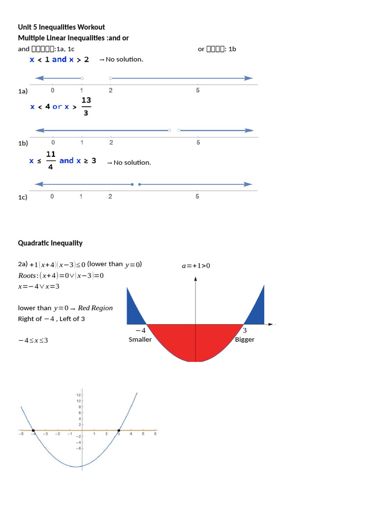 Unit 5 Inequalities Workout | PDF | Algebra | Mathematics