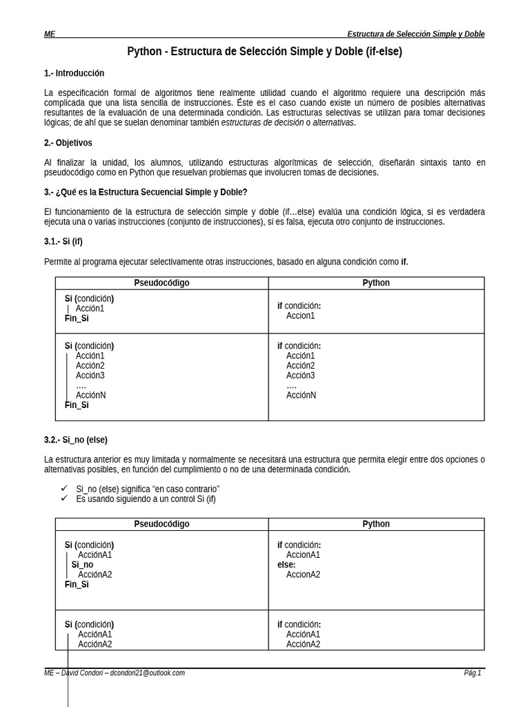 Python03_If-Else | PDF | Python (lenguaje de programación) | Algoritmos