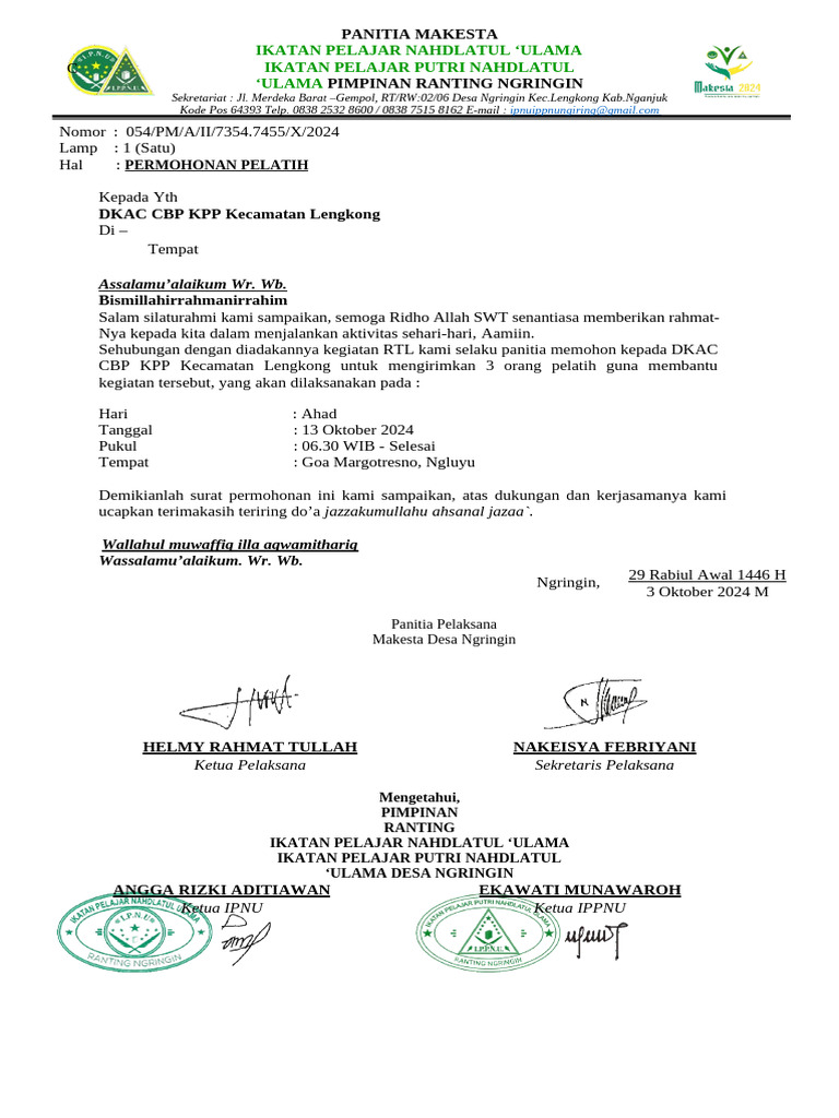 Permohonan Pelatih Rtl-1 | PDF