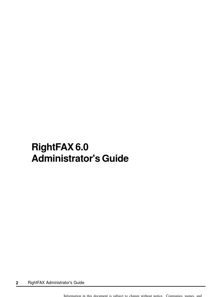 Rightfax 6.0 Administrator'S Guide | PDF | Technology & Engineering