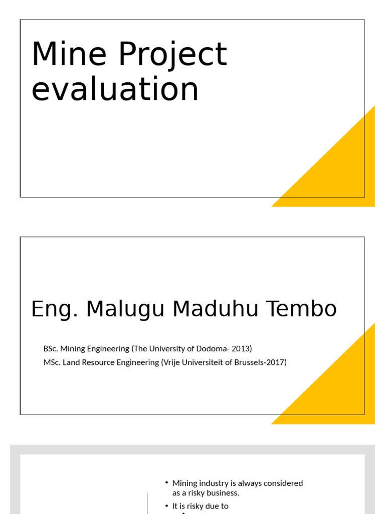 Mine Project Evaluation | PDF | Cost Of Capital | Net Present Value