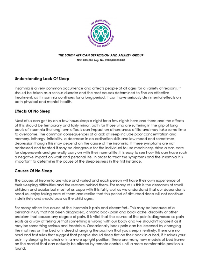 Understanding Lack of Sleep | PDF | Insomnia | Sleep Deprivation