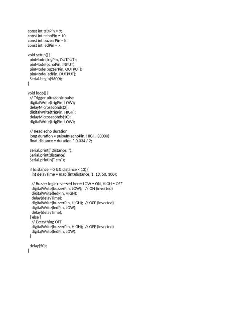 Const Int Trigpin 9 | PDF