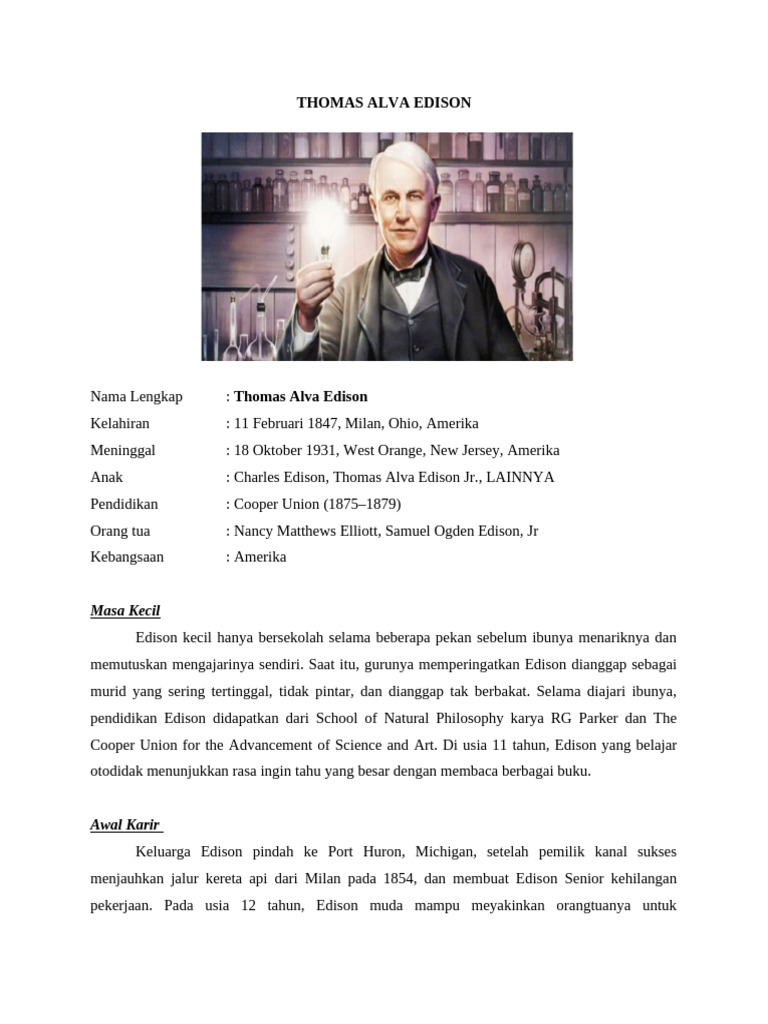 Thomas Alva Edison | PDF