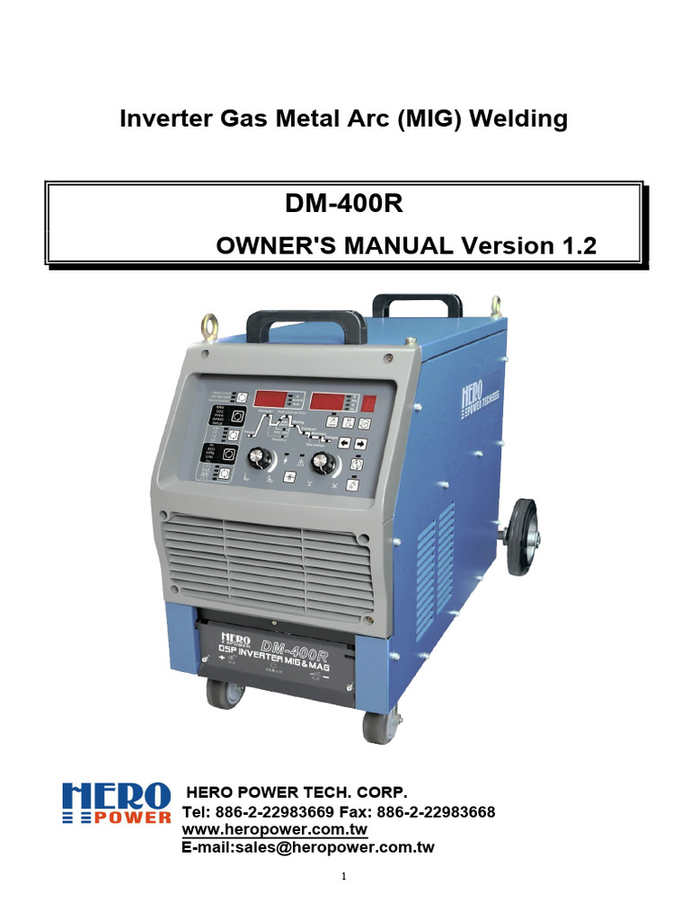 DM-400R MIG Welding Machine Manual | PDF | Welding | Construction
