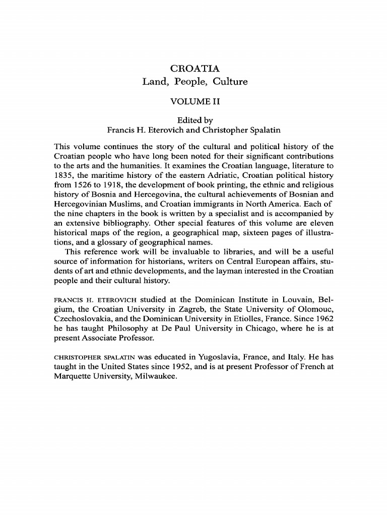 Croatia Land People Culture Volume II | PDF | Bosnia And Herzegovina ...