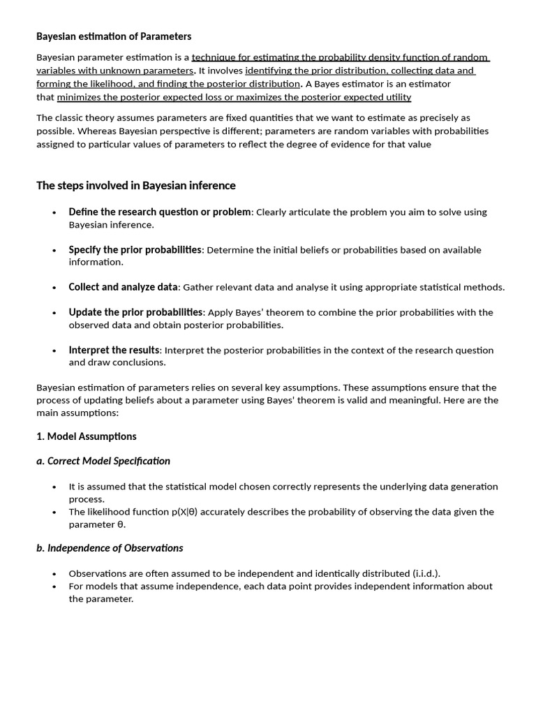 Bayesian Estimation | PDF | Bayesian Inference | Markov Chain
