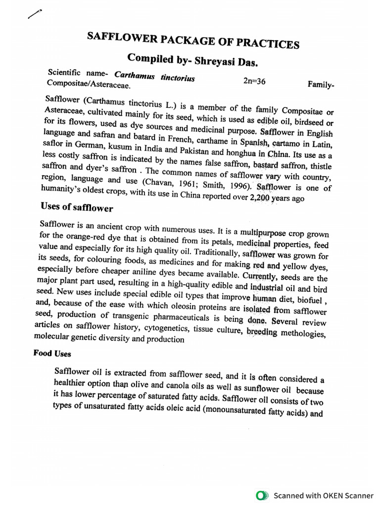 Safflower | PDF