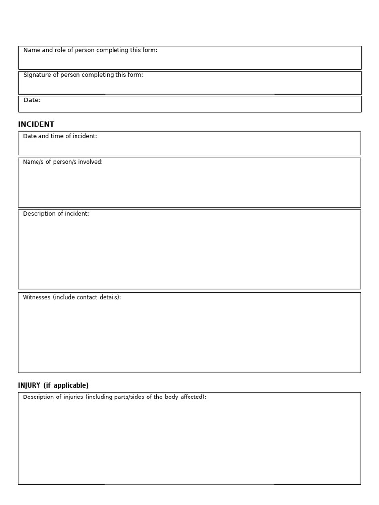 Incident Report Form Template | PDF