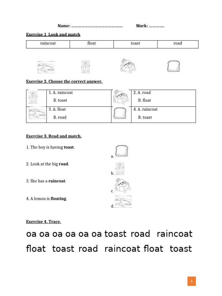 Unit 9 - Grade 1 - Oa Sound | PDF