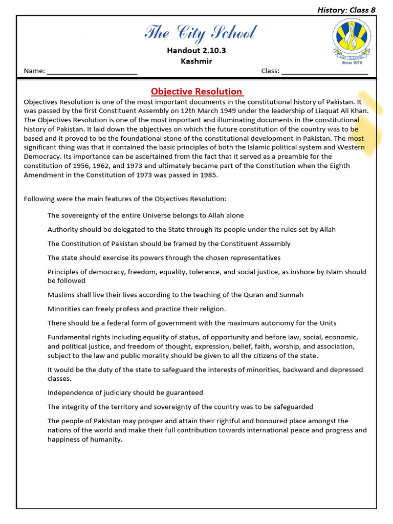 Objective Resolution - 2.10.3 | PDF | Political Charters | Justice