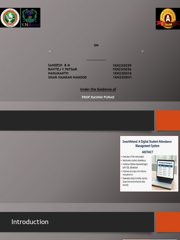 Student - Attendance - Management - PPT Finall | PDF | Databases | My Sql