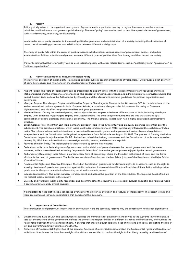 Indian Polity | PDF | Constitution | Legislature