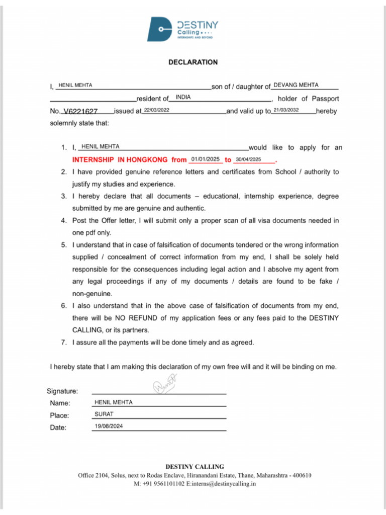 Declaration Form | PDF