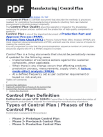 Control Plan 1st Edition | PDF