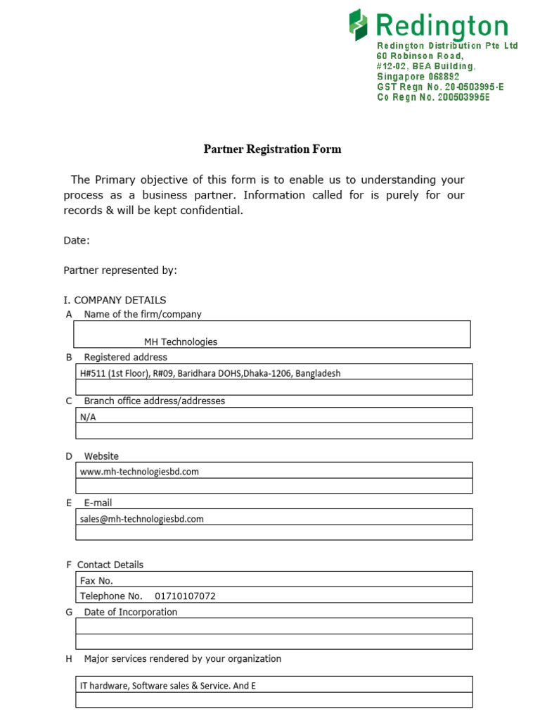 Partner Registration Form | PDF | Business