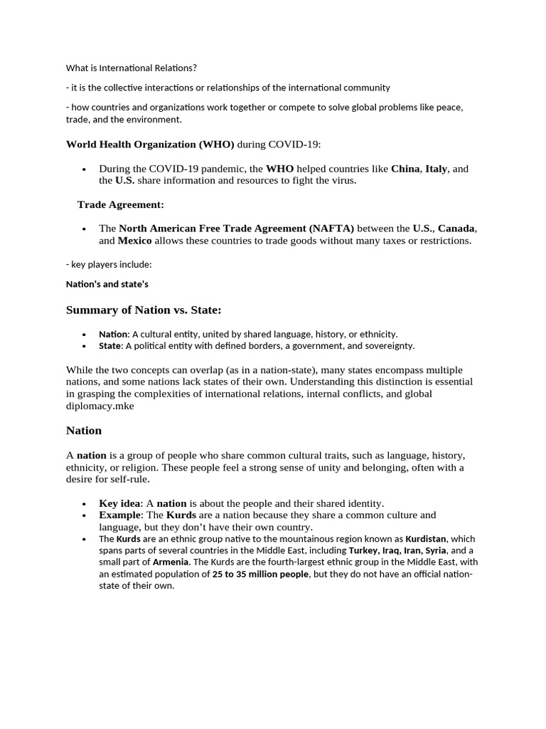 Understanding International Relations Concepts | PDF | Africa | Nation
