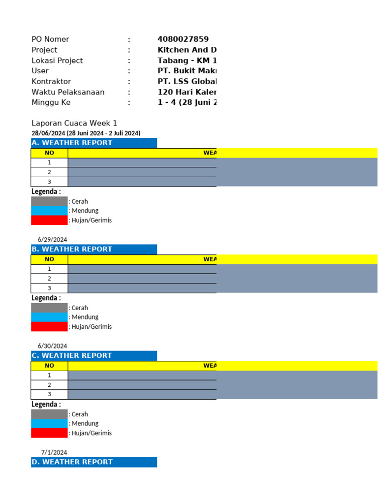 Laporan Cuaca Week 1 - Week 17 | PDF